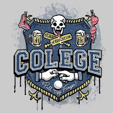 Funny COLLEGE FRAT HOUSE CREST - NeatoShop