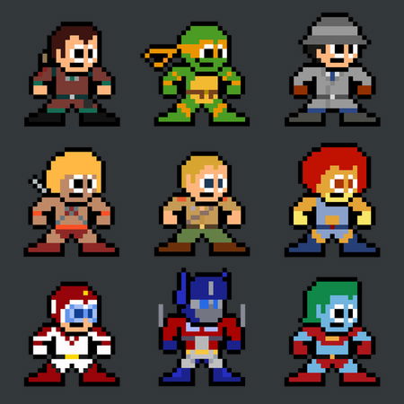 8-bit 80s Cartoon Heroes - NeatoShop